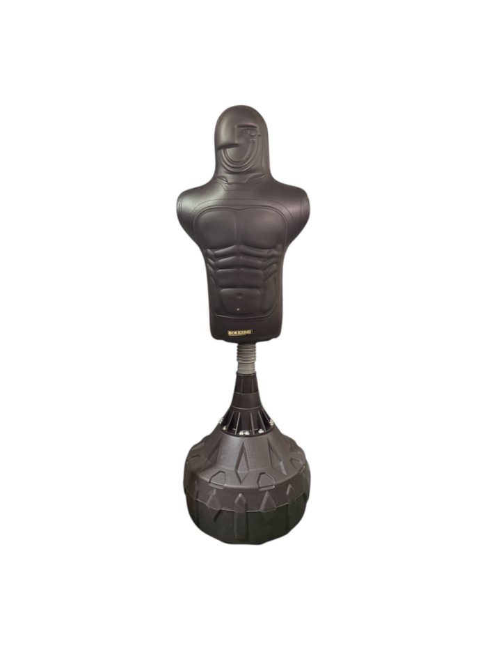 Free Standing Punching Boxing Dummy Leather Black - Match Sport
